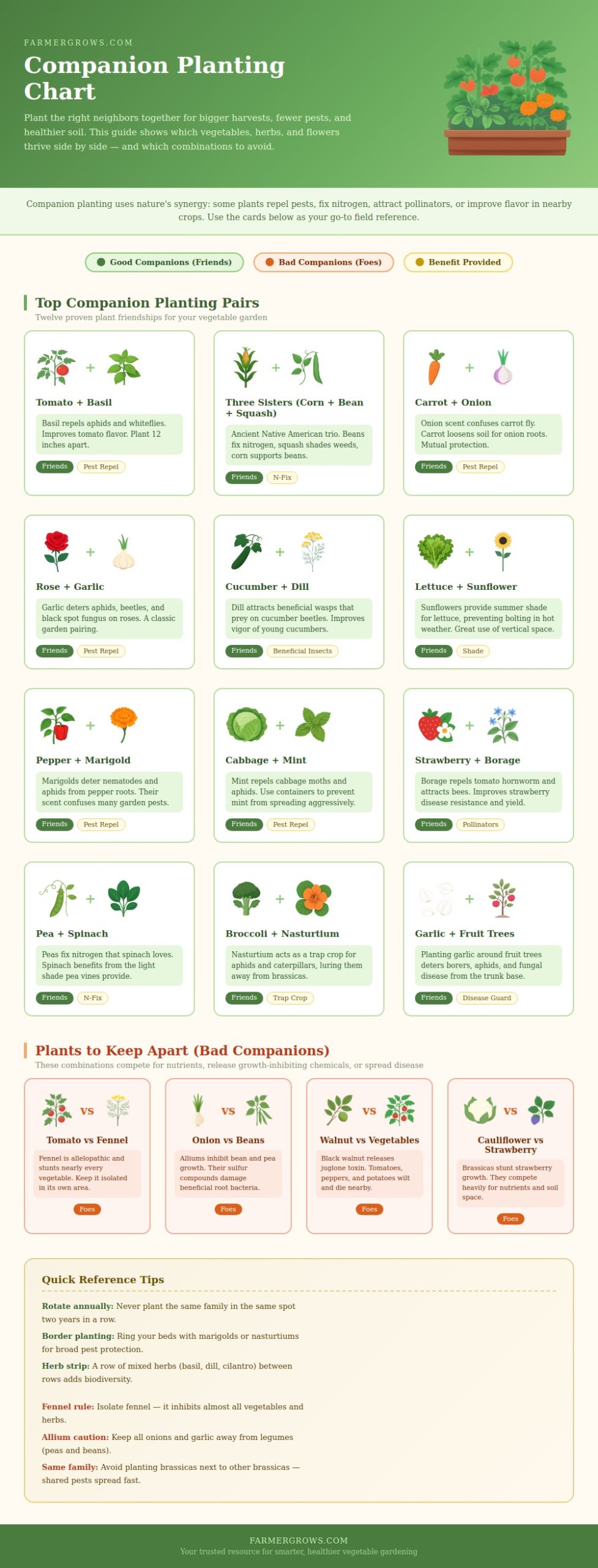 Companion Planting Chart - Farmer Grows