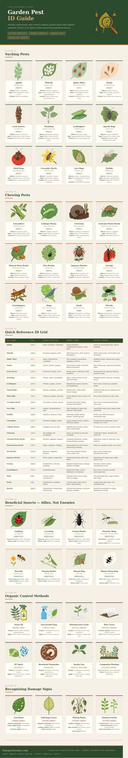 Garden Pest Identification Chart - Farmer Grows