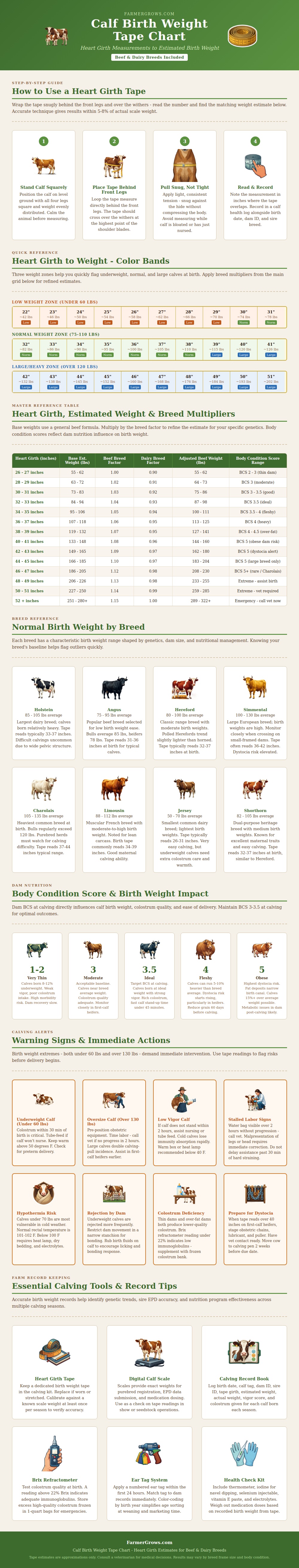 Calf Birth Weight Tape Chart - Farmer Grows