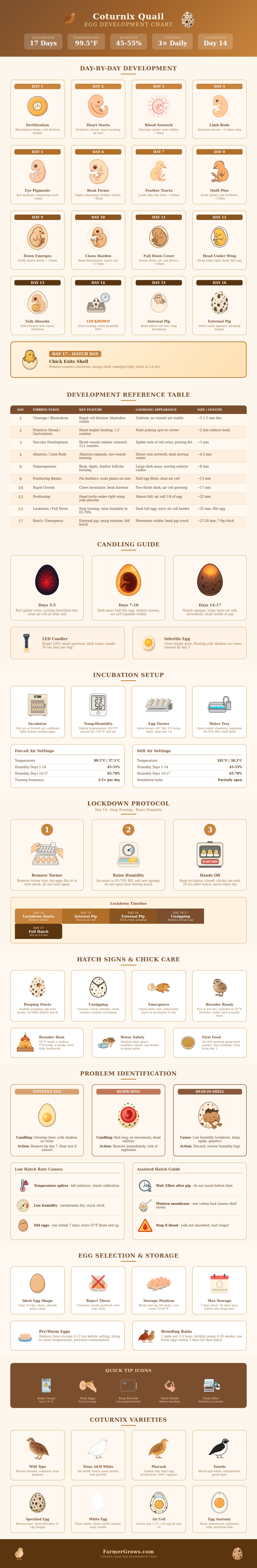 Coturnix Quail Egg Development Chart - Farmer Grows