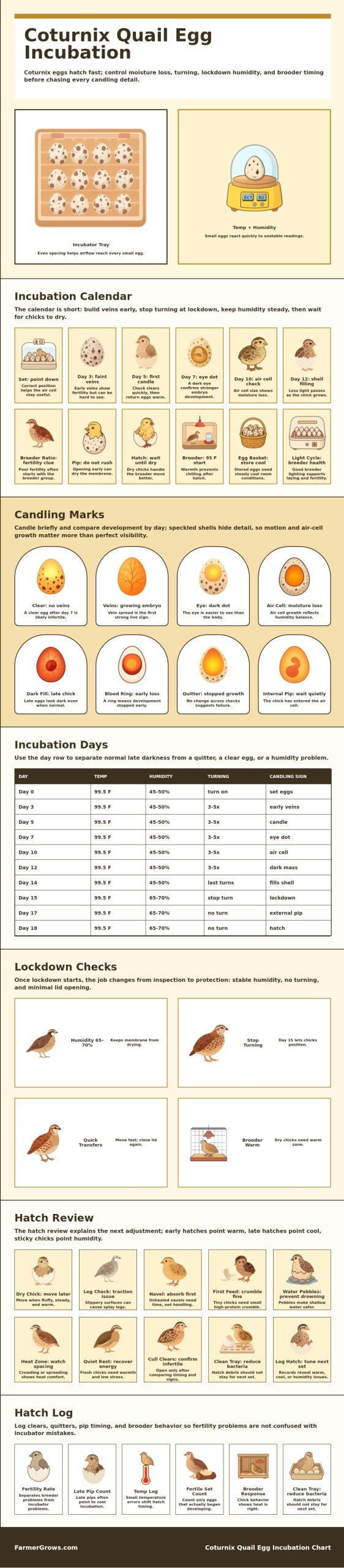 Coturnix Quail Egg Incubation Chart - Farmer Grows