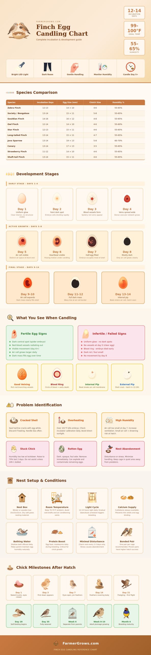 Finch Egg Candling Chart - Farmer Grows