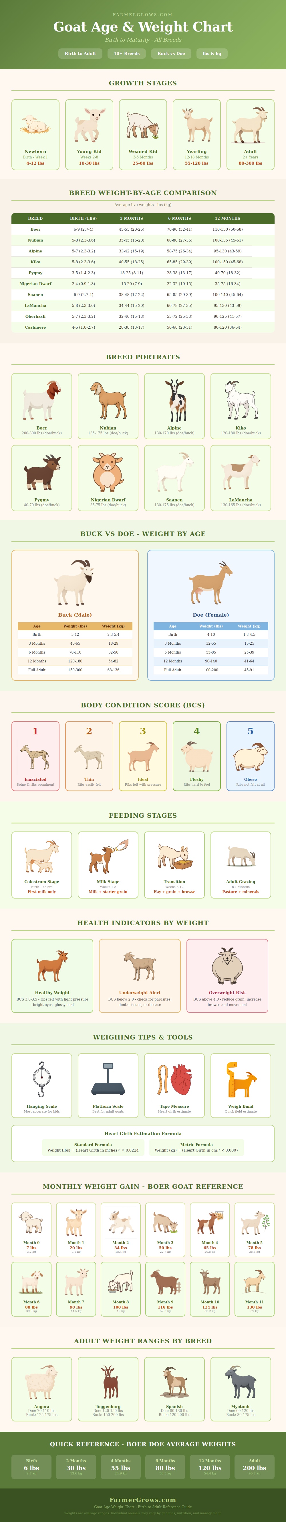 Goat Age Weight Chart - Farmer Grows