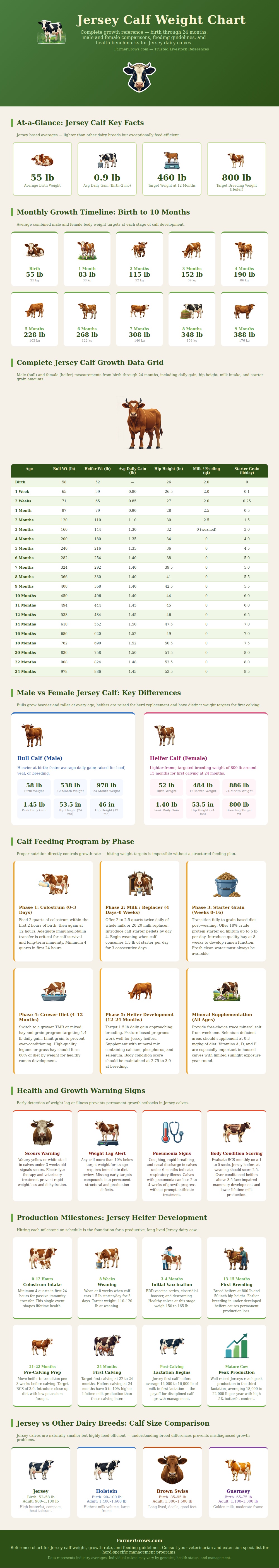 Jersey Calf Weight Chart - Farmer Grows
