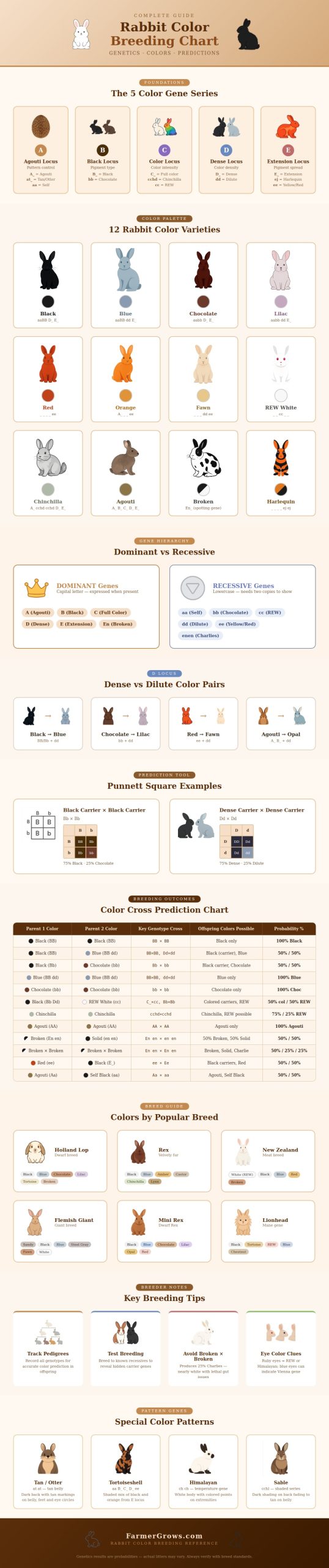 Rabbit Color Breeding Chart - Farmer Grows