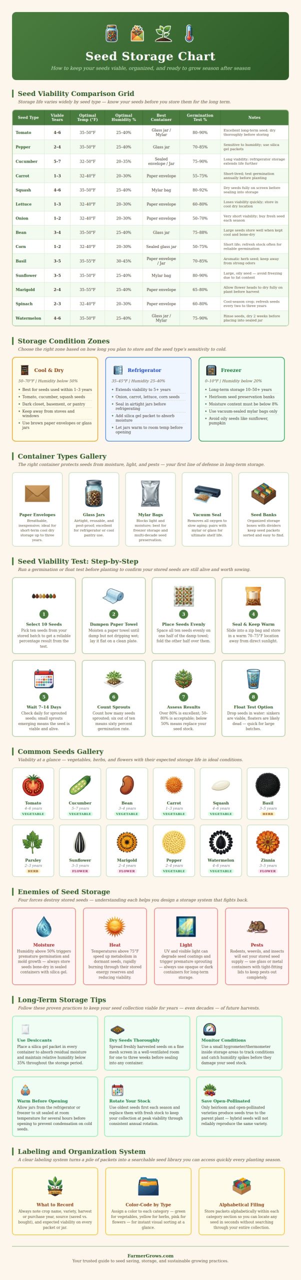 Seed Storage Chart - Farmer Grows