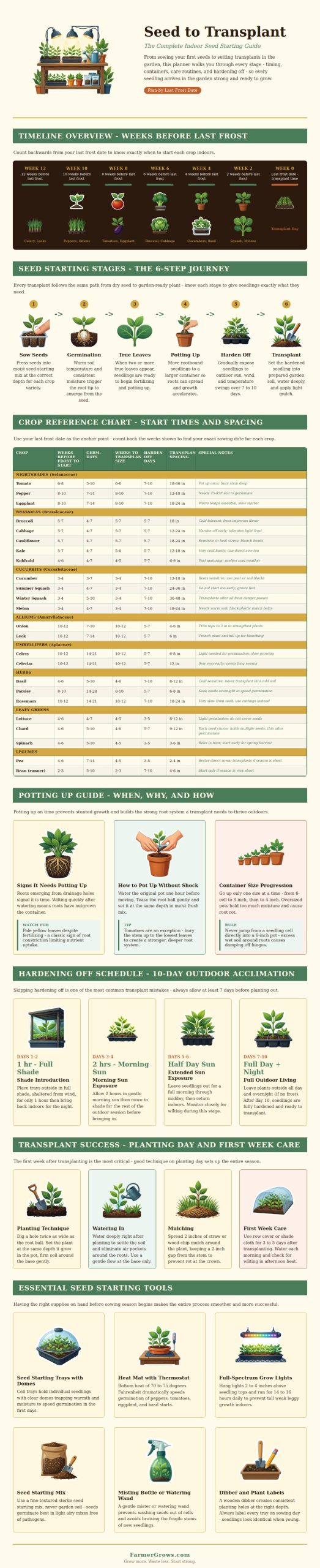 Seed To Transplant Chart - Farmer Grows