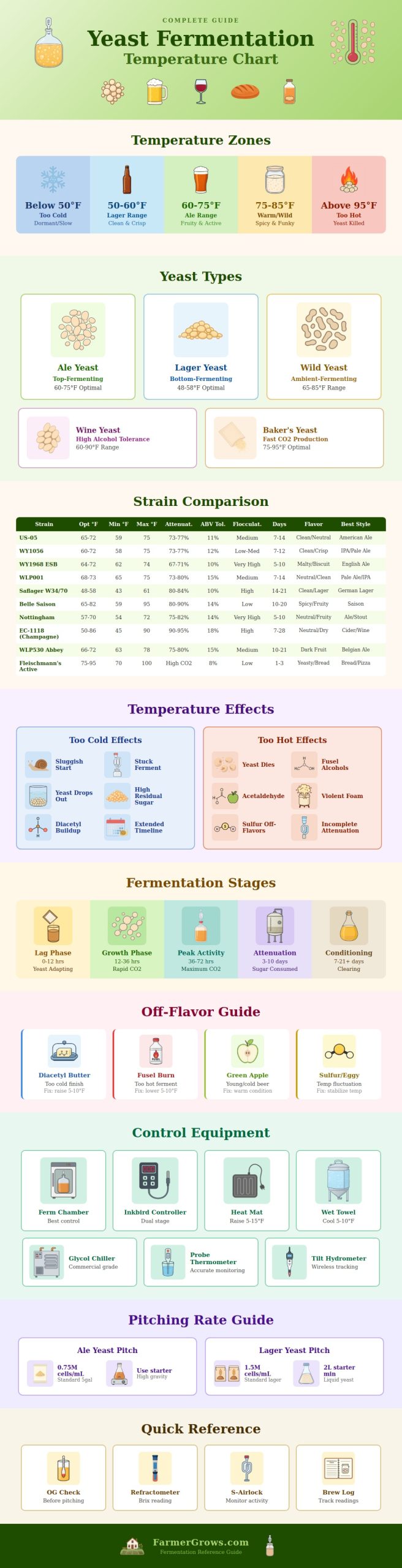 Yeast Fermentation Temperature Chart - Farmer Grows