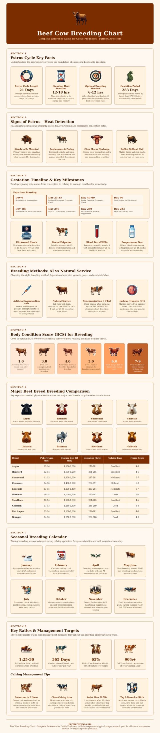 Beef Cow Breeding Chart - Farmer Grows