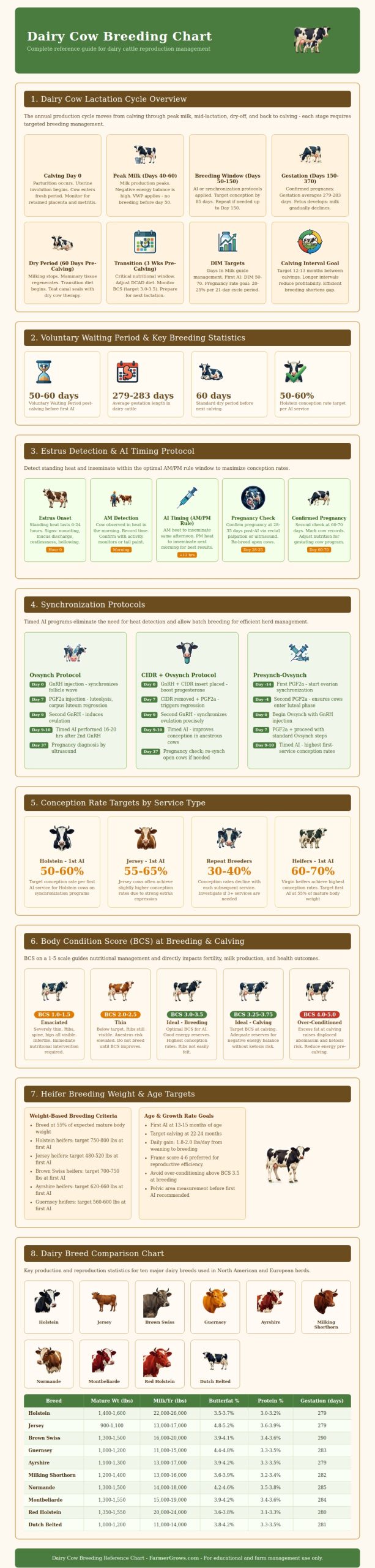 Dairy Cow Breeding Chart - Farmer Grows