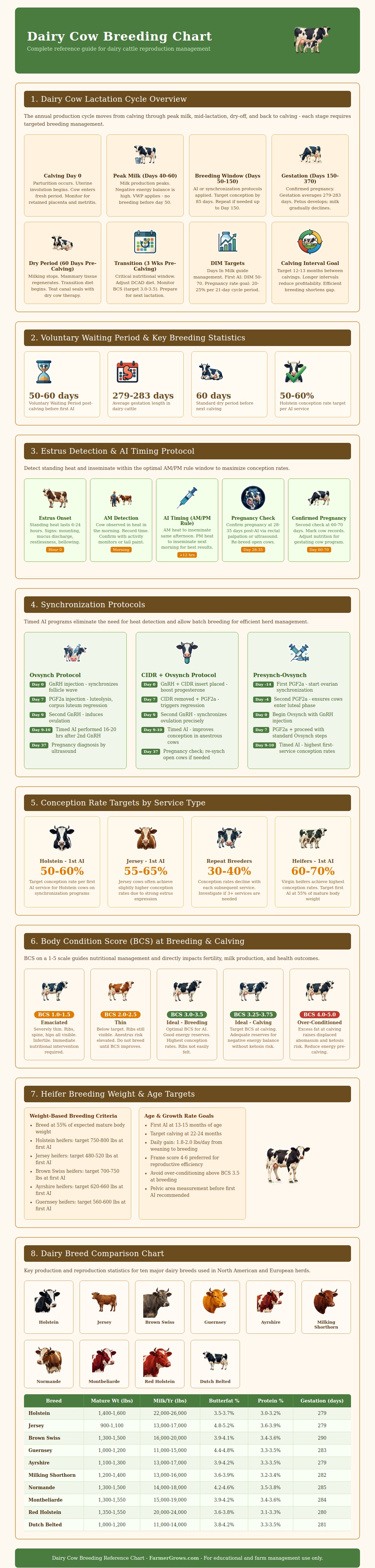 Dairy Cow Breeding Chart - Farmer Grows