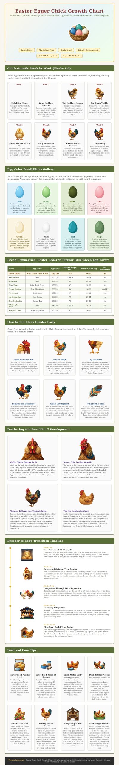 Easter Egger Chick Growth Chart - Farmer Grows