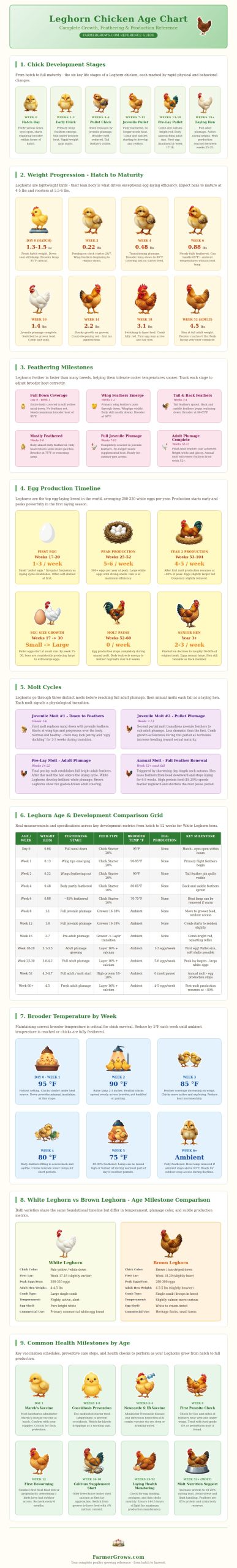 Leghorn Chicken Age Chart - Farmer Grows